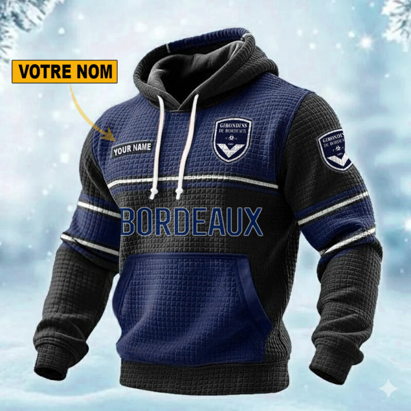 FC Girondins de Bordeaux - Pull hoodie gaufré Édition spéciale Avec Nom ...