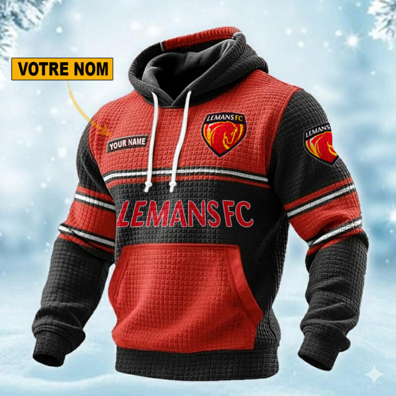 Le Mans FC - Pull hoodie gaufré Édition spéciale Avec Nom Personnalisé